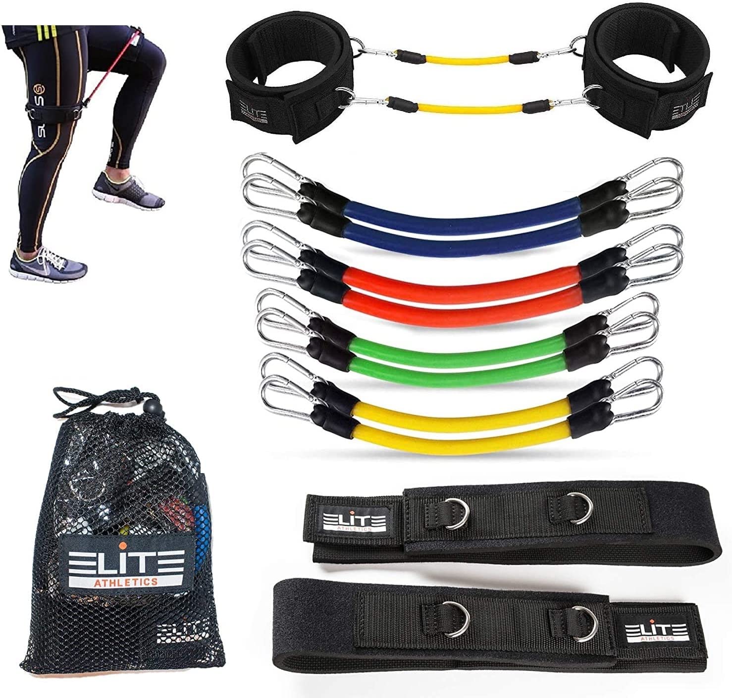 Elite Supplies 11 Pieces Speed Agility Strength Leg Resistance Bands ...