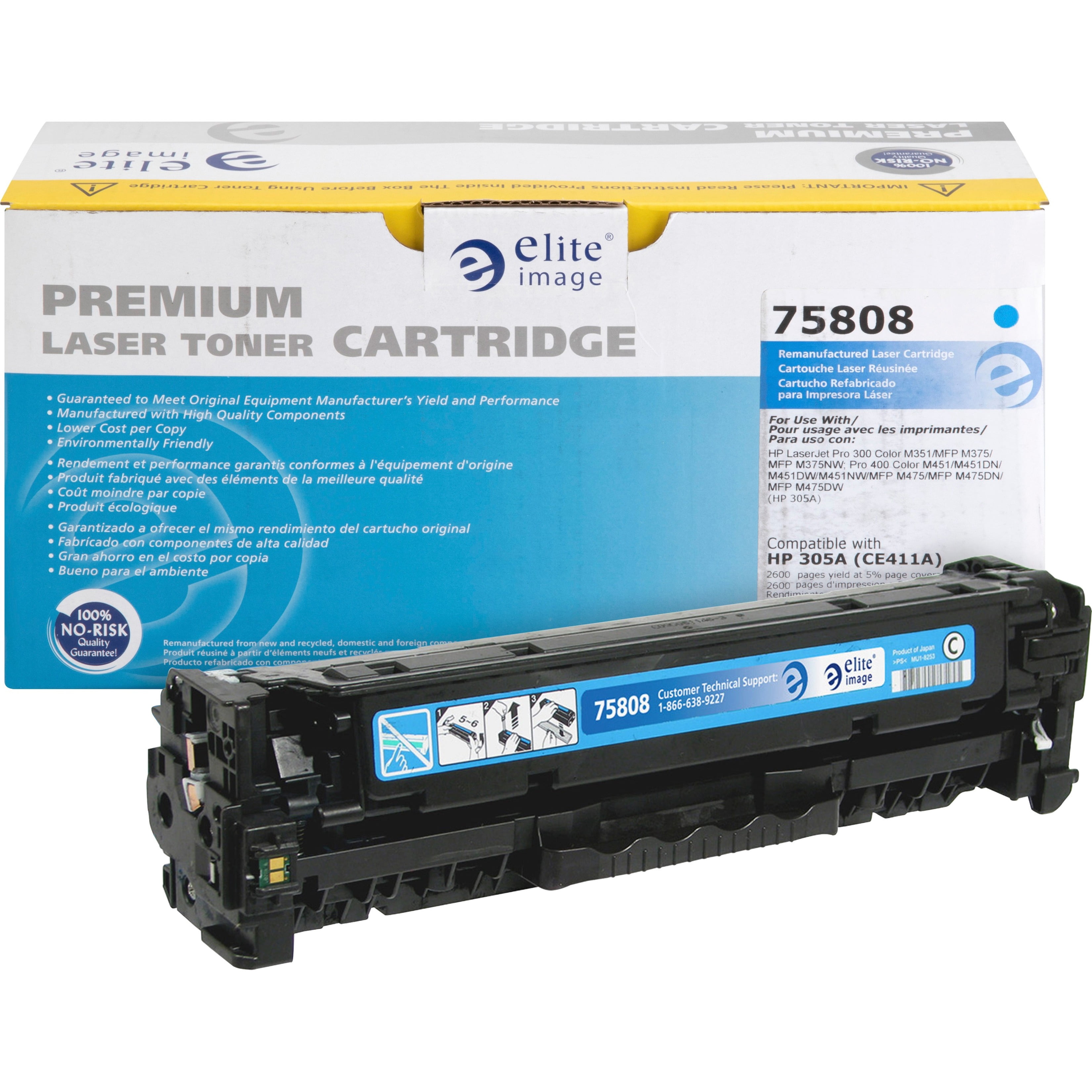 Elite Image, ELI75808, Remanufactured HP305A/305X Toner Cartridges, 1 ...