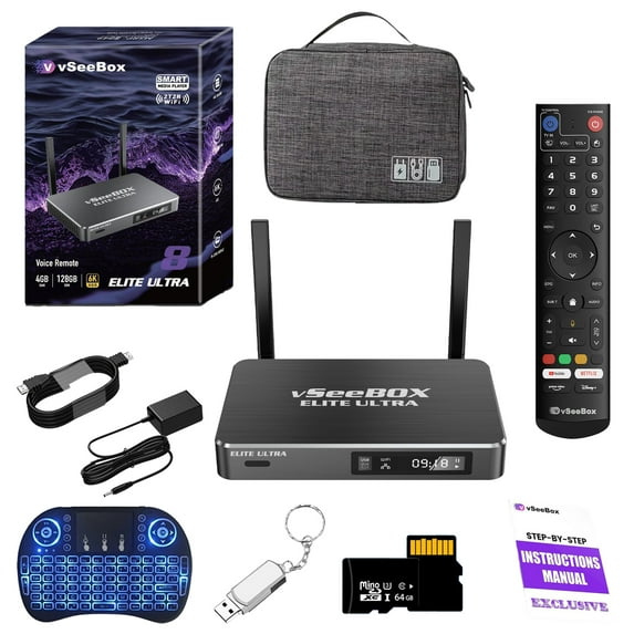 Elite Ultra Android TV Box, 4GB RAM 128GB Storage, with Wi-Fi 6 ...