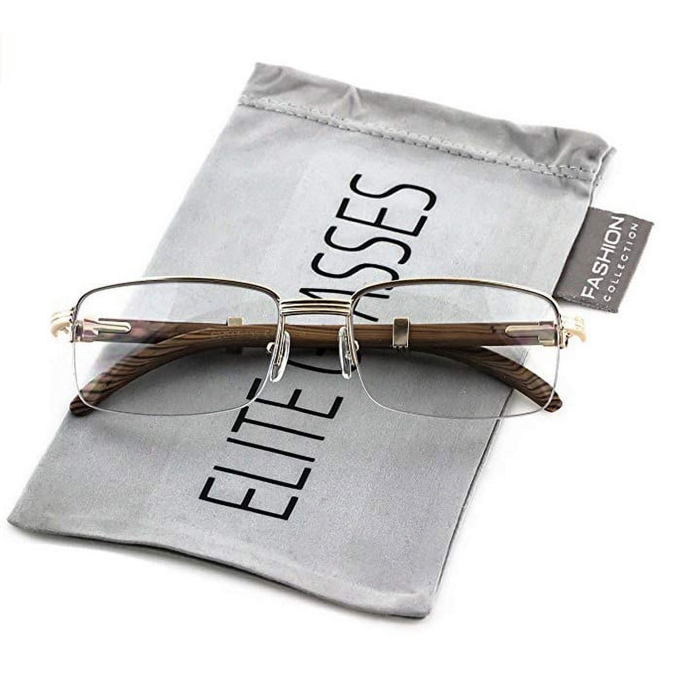 Elite WOOD Art Nouveau VINTAGE Semi Rimless Style Gangster RICH Frame ...