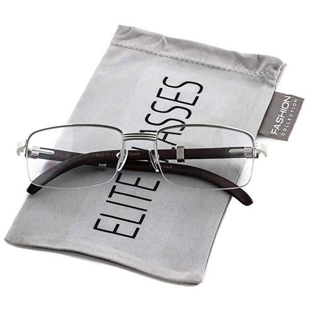 Elite WOOD Art Nouveau VINTAGE Semi Rimless Style Gangster RICH Frame ...