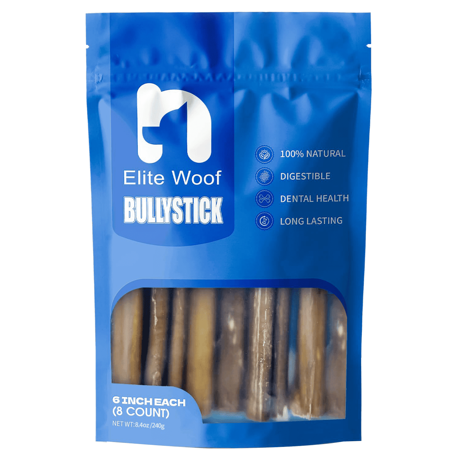 Elite Woof Bully Sticks for Dogs Puppies - 6 Inch Thick 100% Natural ...