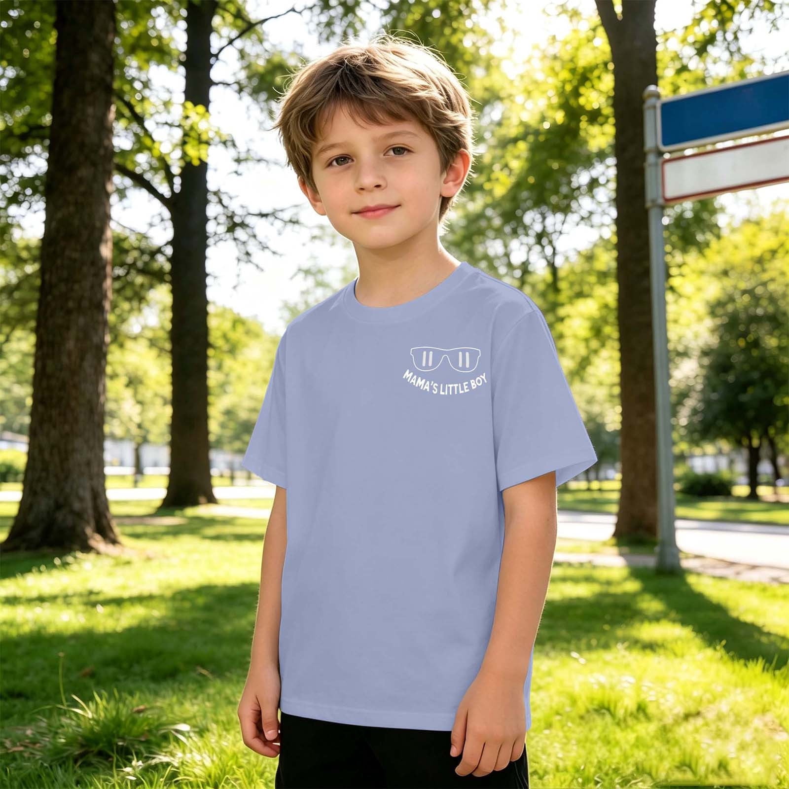 EliteGoogv Big Boys T-shirt Short Sleeve Crew Neck Blouses Graphic Cute ...