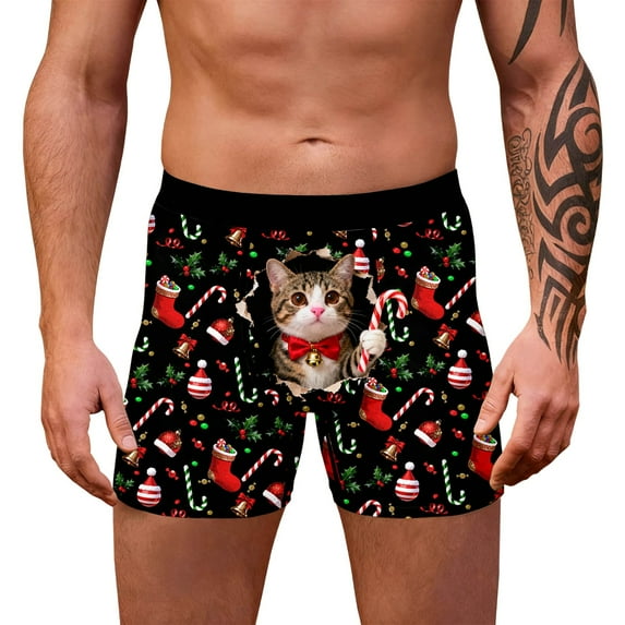EliteGoogv Funny Boxers for Men Graphic Underwear Fun print Christmas ...