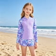 EliteGoogv Little Girls Two Piece Swimsuit Long Sleeve Graphic Rash ...