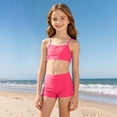 EliteGoogv Little Girls Two Piece Swimsuit Sleeveless Straps Solid ...