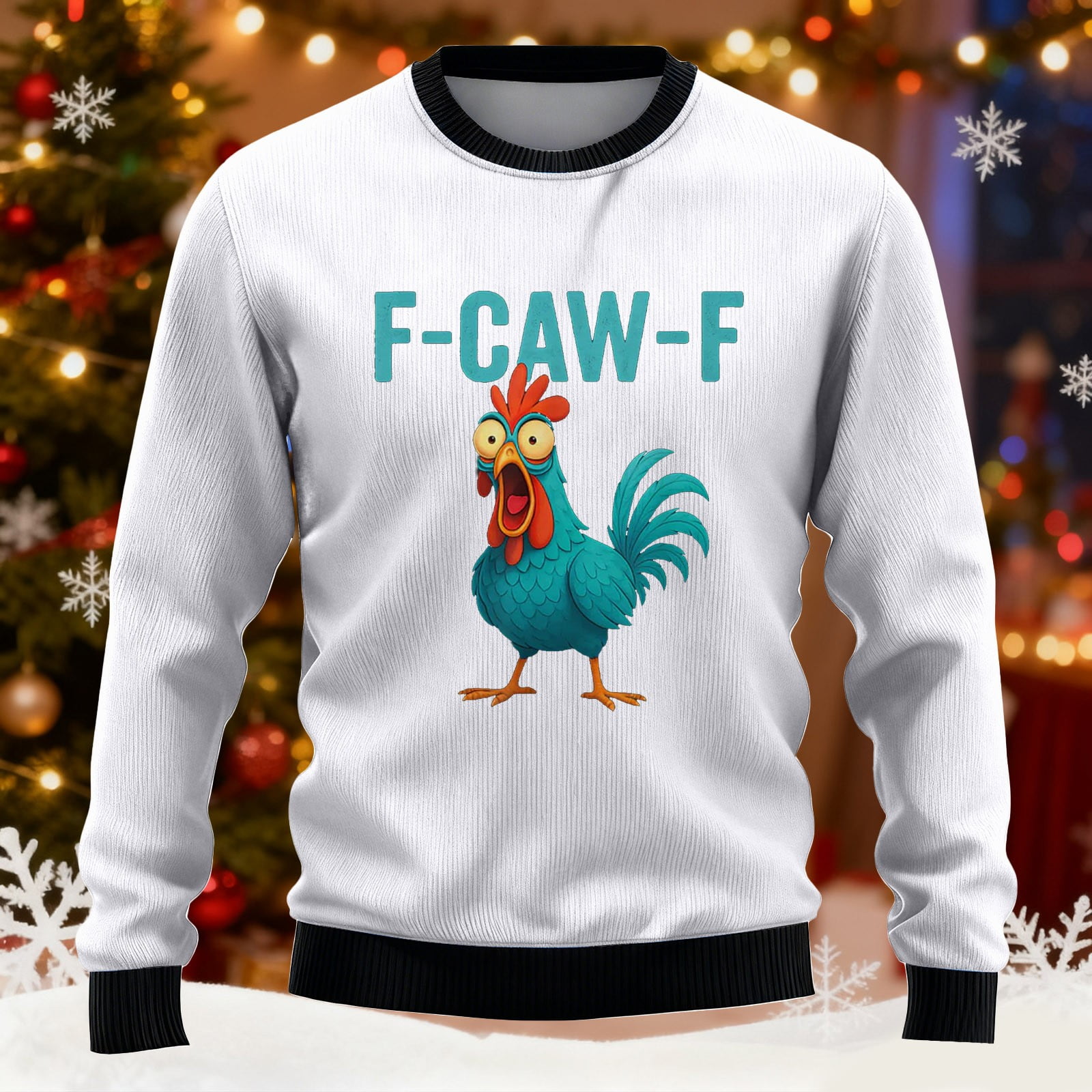 EliteGoogv Men Crewneck Sweatshirt F-Caw-F Funny Humor Graphic Pullover ...