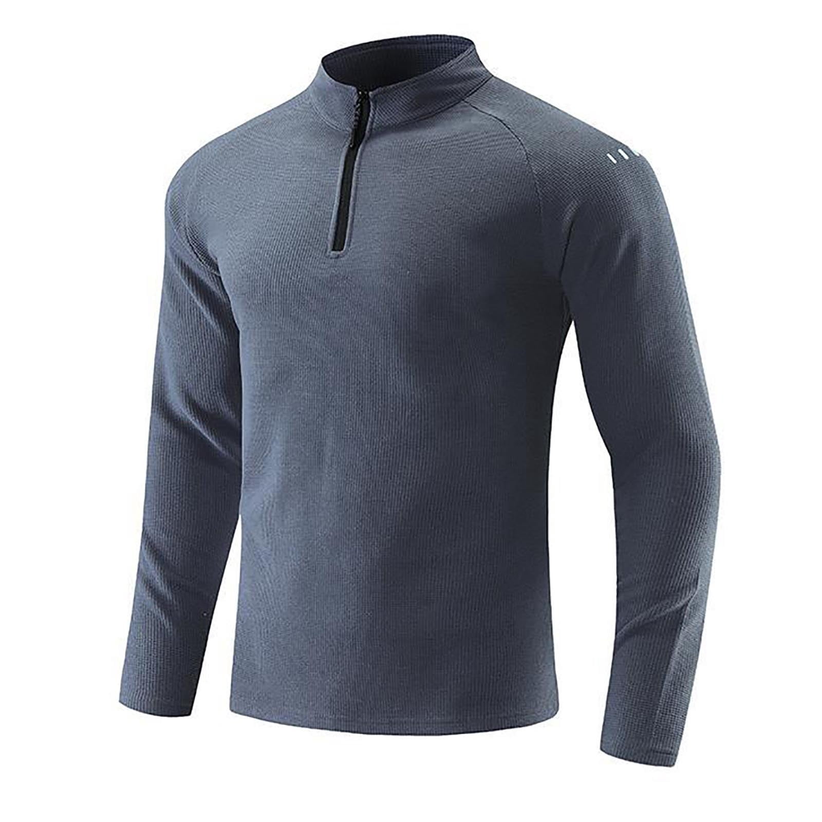 EliteGoogv Mens Long Sleeve Quarter Zip Pullover Athletic Fit Warm ...