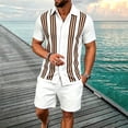 EliteGoogv Mens Outfit Set Casual Button Down Shirt And Shorts Two ...