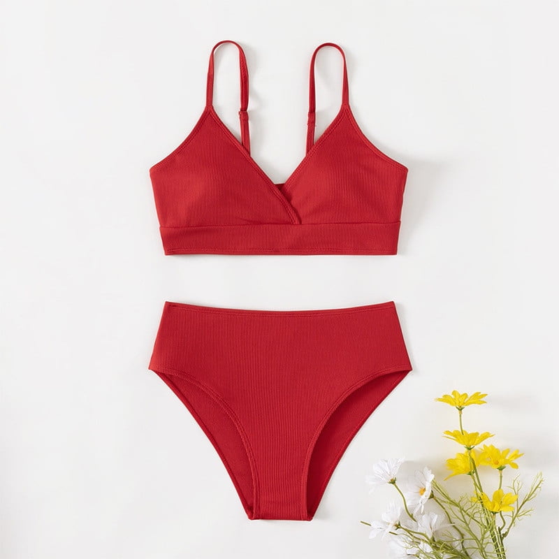 EliteGoogv Three Piece Swimsuit Set Girls Elegant Feather Print With ...