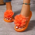 EliteGoogv Women Large Flower Flip Flops Sandals Thong Style Flat ...