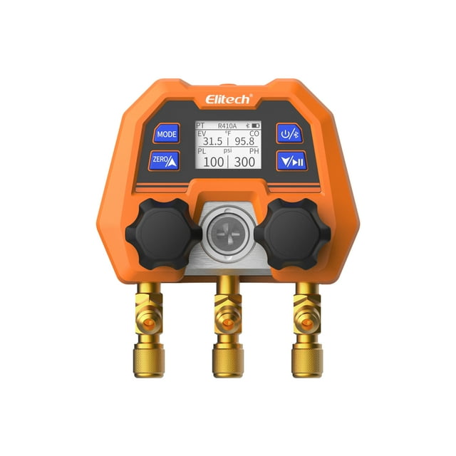 Elitech DMG-4B Digital Manifold Gauge, HVAC A/C Diagnostic for Air ...