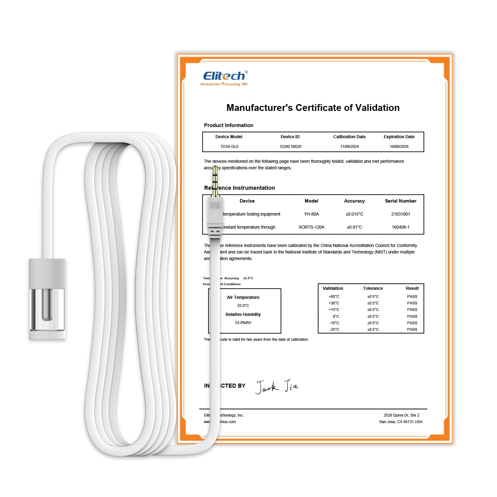 Elitech External Glycol Bottle Temperature Probe, Temperature Sensor ...