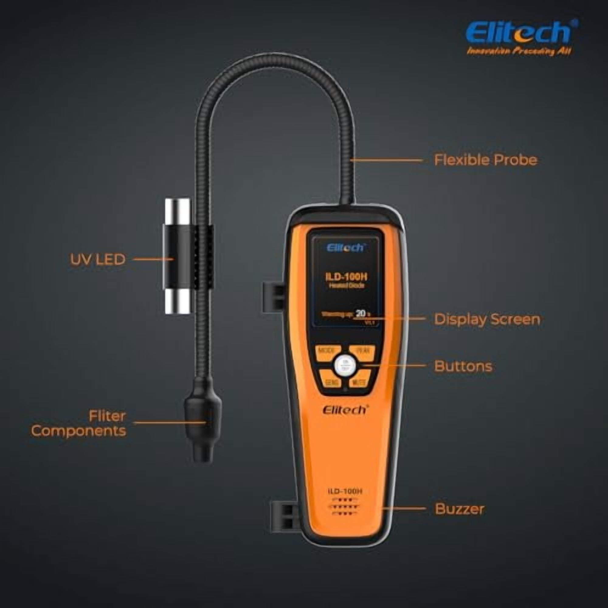 Elitech HVAC Refrigerant Leak Detector Heated Diode Sensor Halogen ...