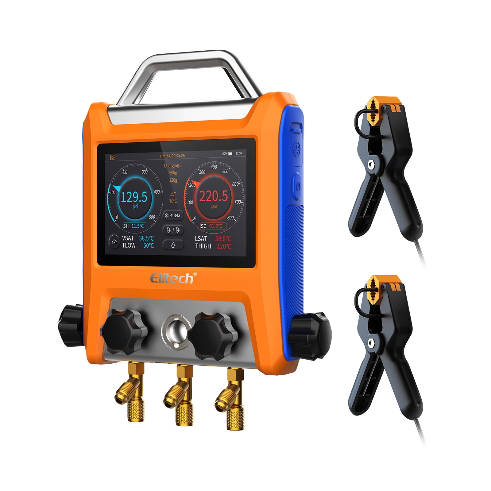 Elitech Intelligent HVAC Digital Manifold Gauge, Vacuum Tester, Freon ...