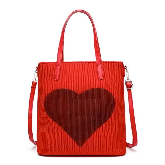 Eliteco H16576 Red Hearty Trendy Big Heart Fashion Handbag Tote Bag ...