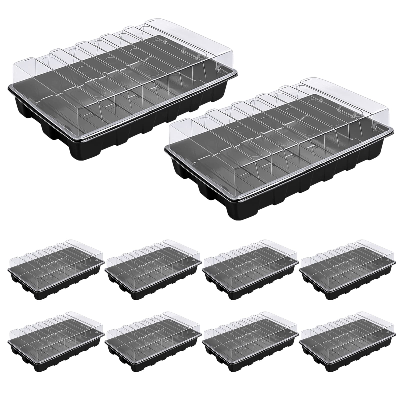 Elitecran 10 Set Strong Seed Trays AIS1 with Domes Holes),14.5''x 8.8 ...