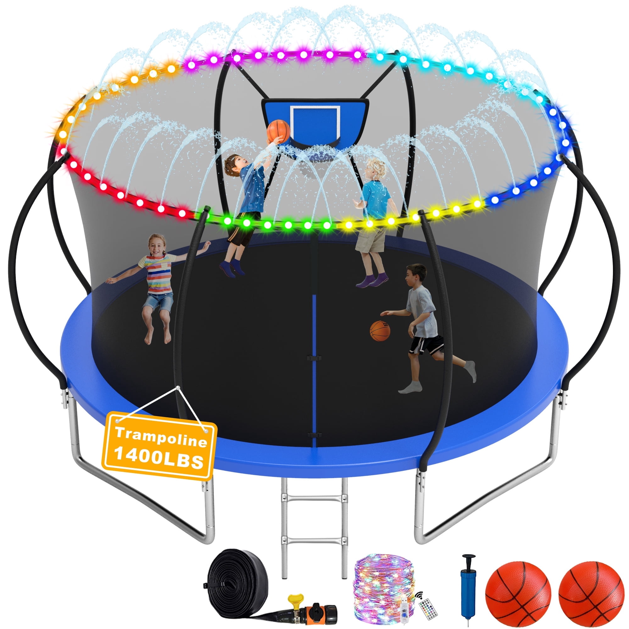 Elitezip 1500LBS Trampoline for Adults and Kids, 8 10 12 14 16FT ...