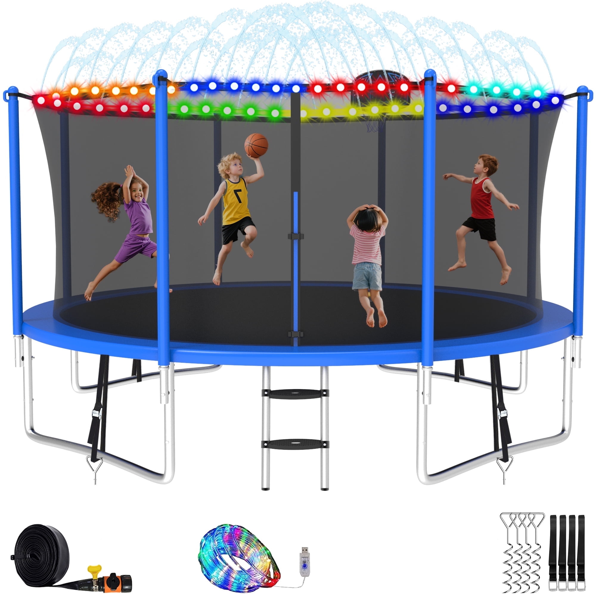 Elitezip 12FT Trampoline with Enclosure Net, 1200LBS Trampolines for ...