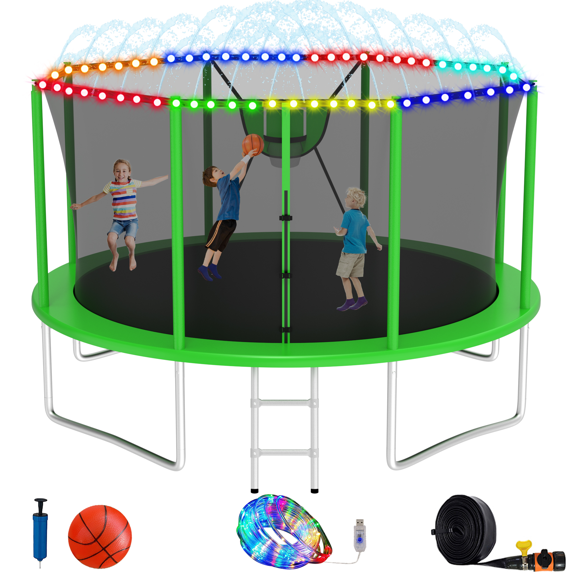 Elitezip Trampoline with Enclosure for Kids, 1200LBS 12FT Trampolines ...