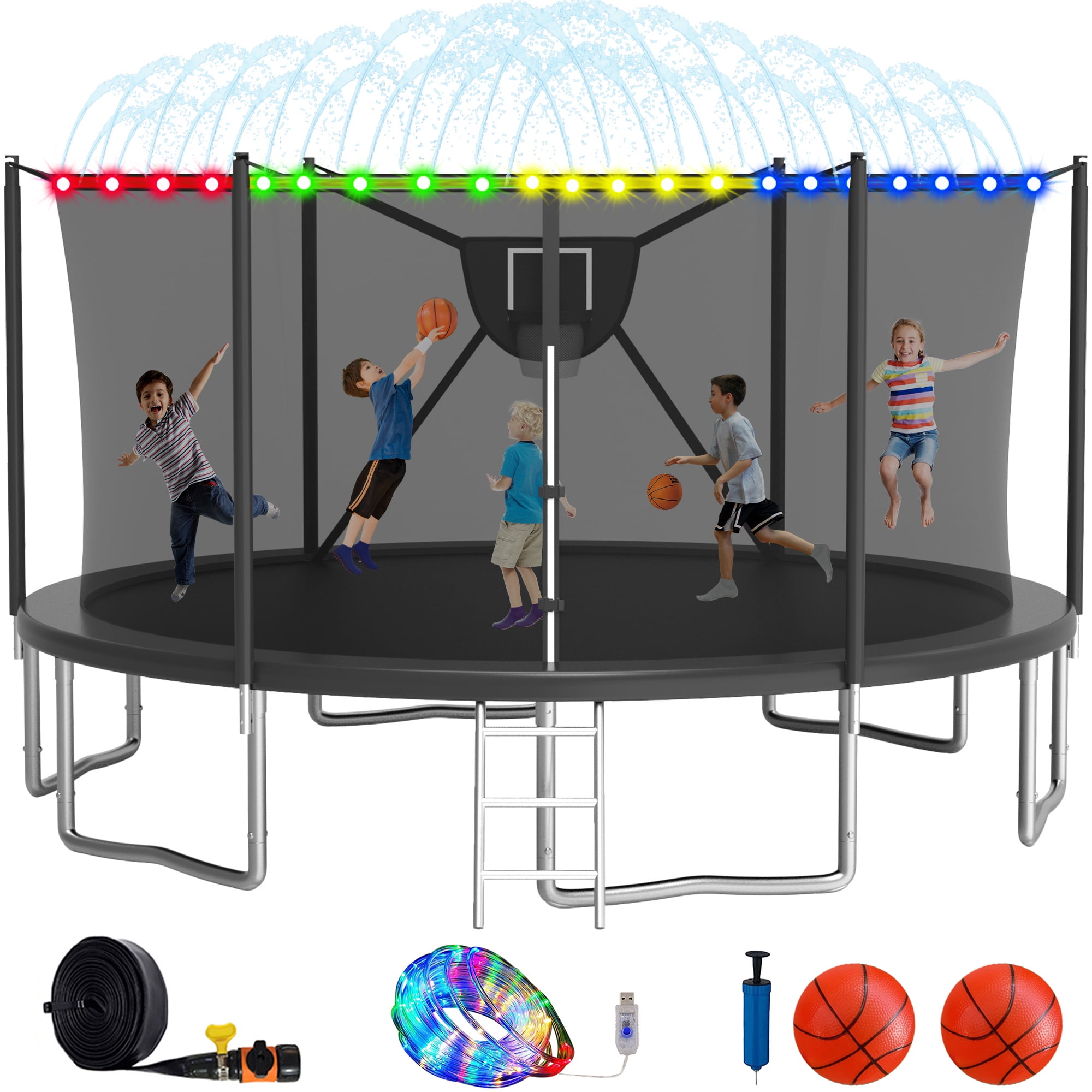 Elitezip 2025 Upgrade 1500LBS Outdoor Trampoline for Kids and Adults ...