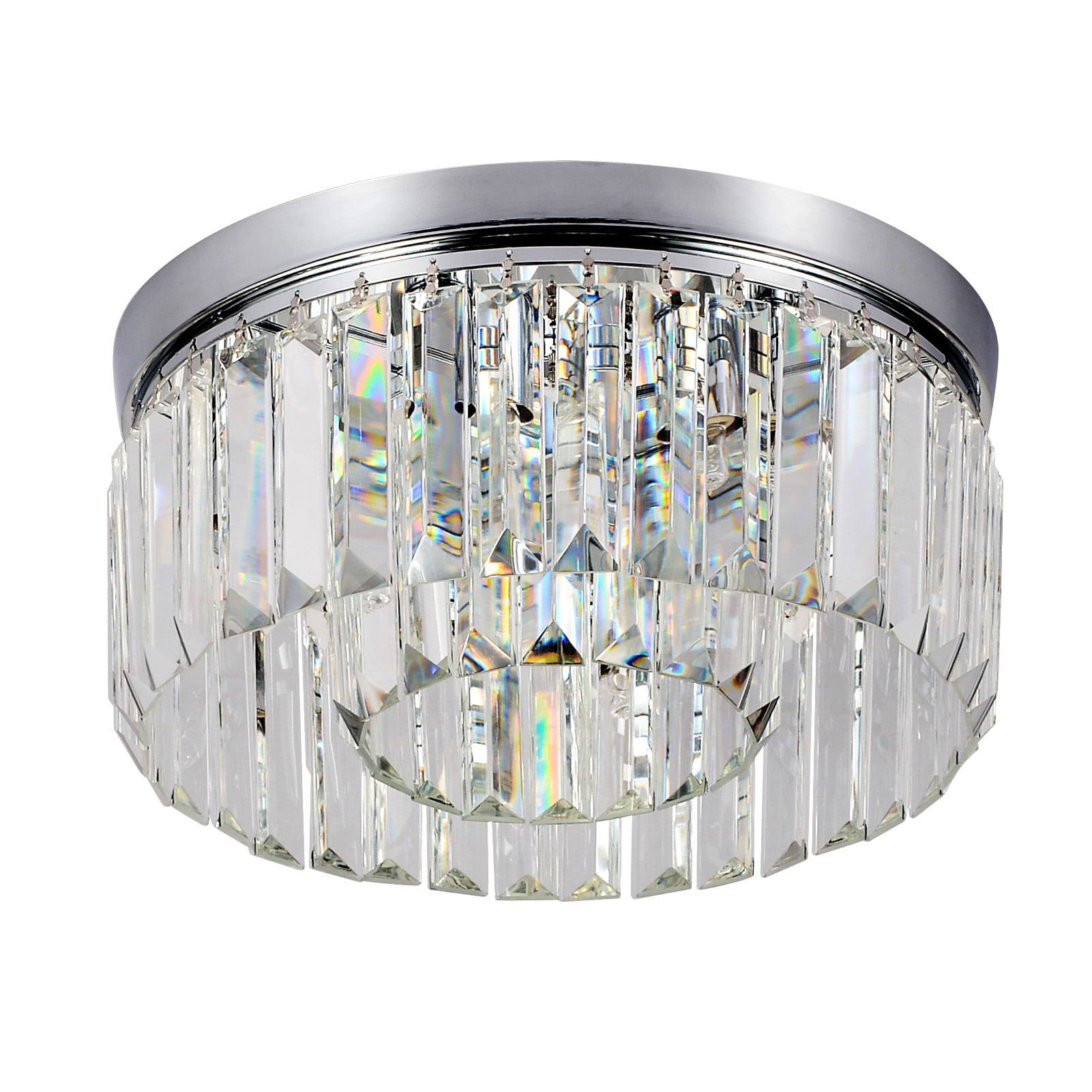 Elitezip 6 Lights Crystal Modern Ceiling Light Fixture, Transparent ...