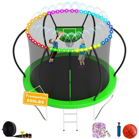 Elitezip Trampoline for Kids and Adults, 8 FT 10FT 12FT 16FT 14FT Trampolines Outdoor with ...