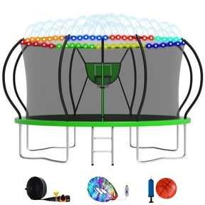 JUMPZYLLA 12FT Trampoline - NEW Double Sided Mat, Curved Poles, Safety ...