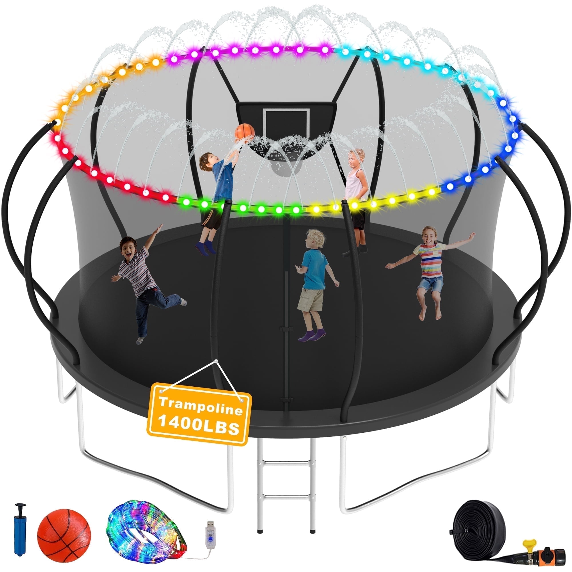 Elitezip 14FT Exercise & Safe Trampoline for Kids and Adults, 1500LBS ...