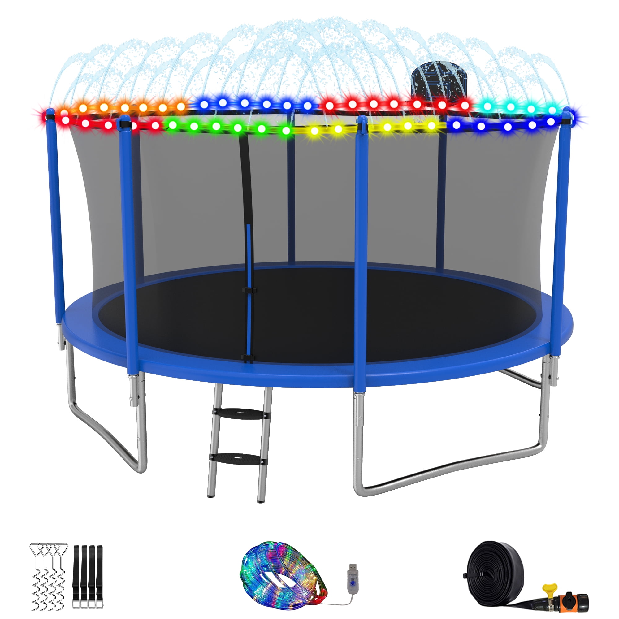 Elitezip Trampoline 14ft, Trampolines with Basketball Hoop for Kids and ...