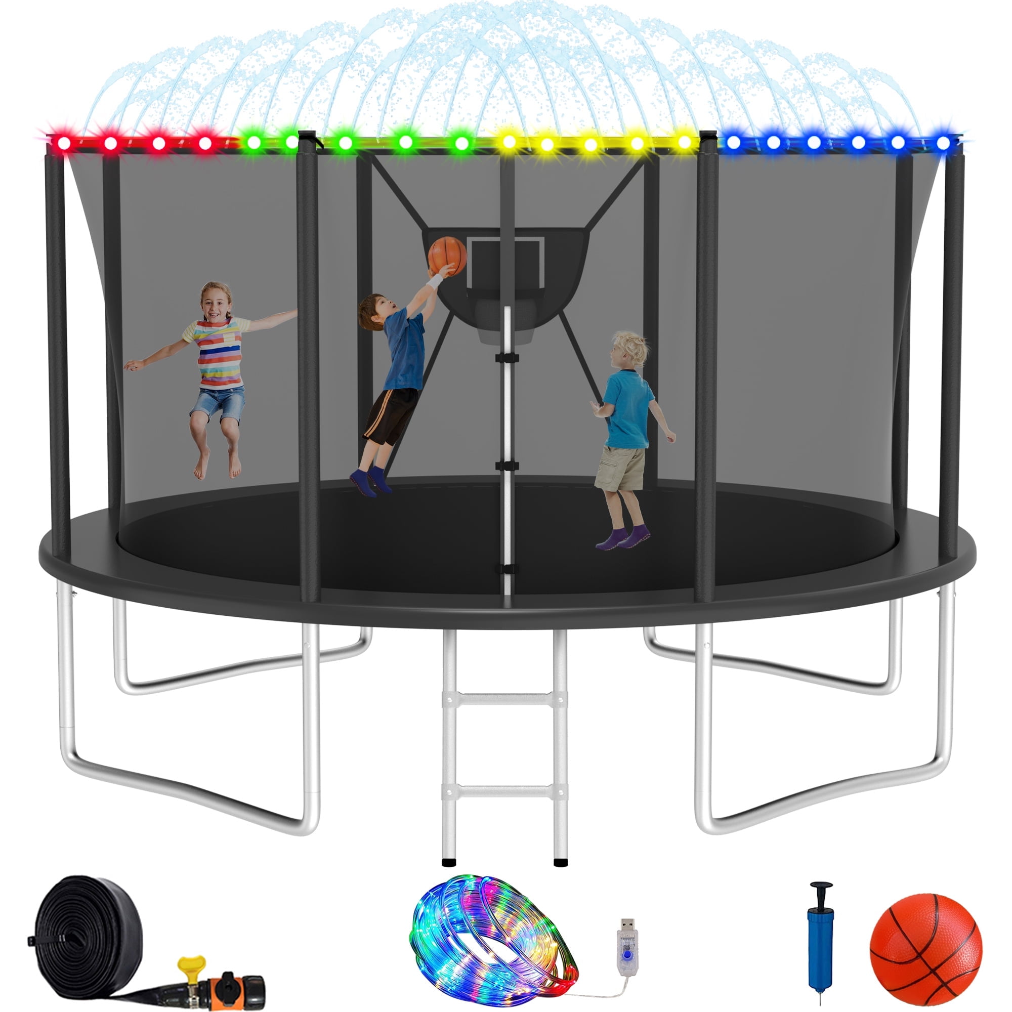 Elitezip Trampoline with Enclosure for Kids, 1200LBS 12FT Trampolines ...