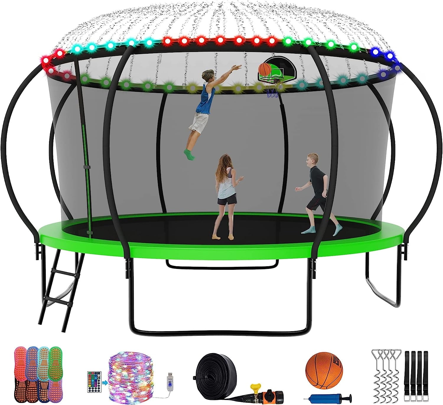 Elitezip Trampoline for Kids and Adults, 12 14 15 16 FT Trampoline ...