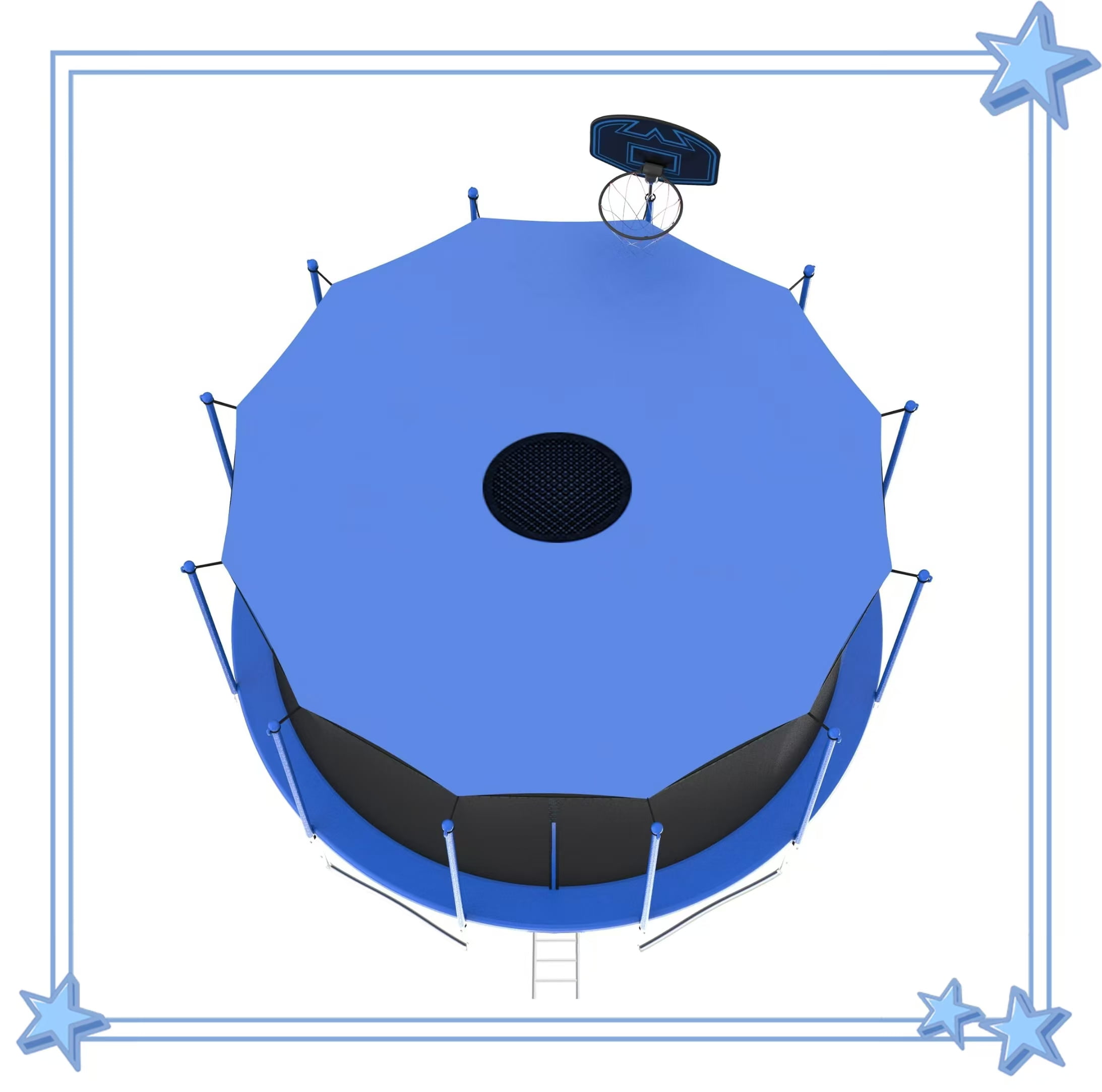 Elitezip Trampoline Sunshade Cloth, Roof Sun Protection 12 Poles 16 ...