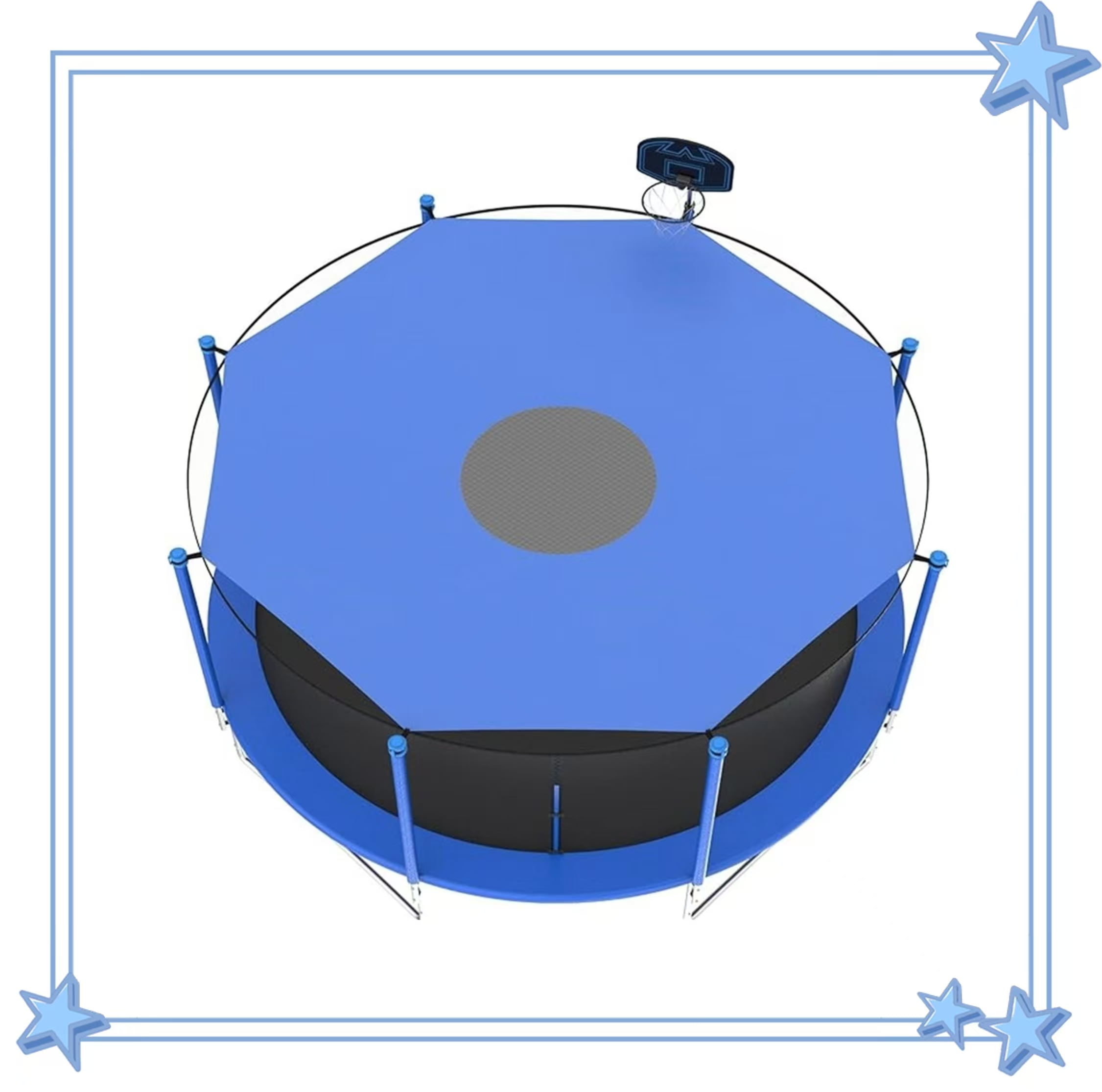 Elitezip Trampoline Shade Cover 12FT, Roof Sun Protection 8 Poles 12 ...