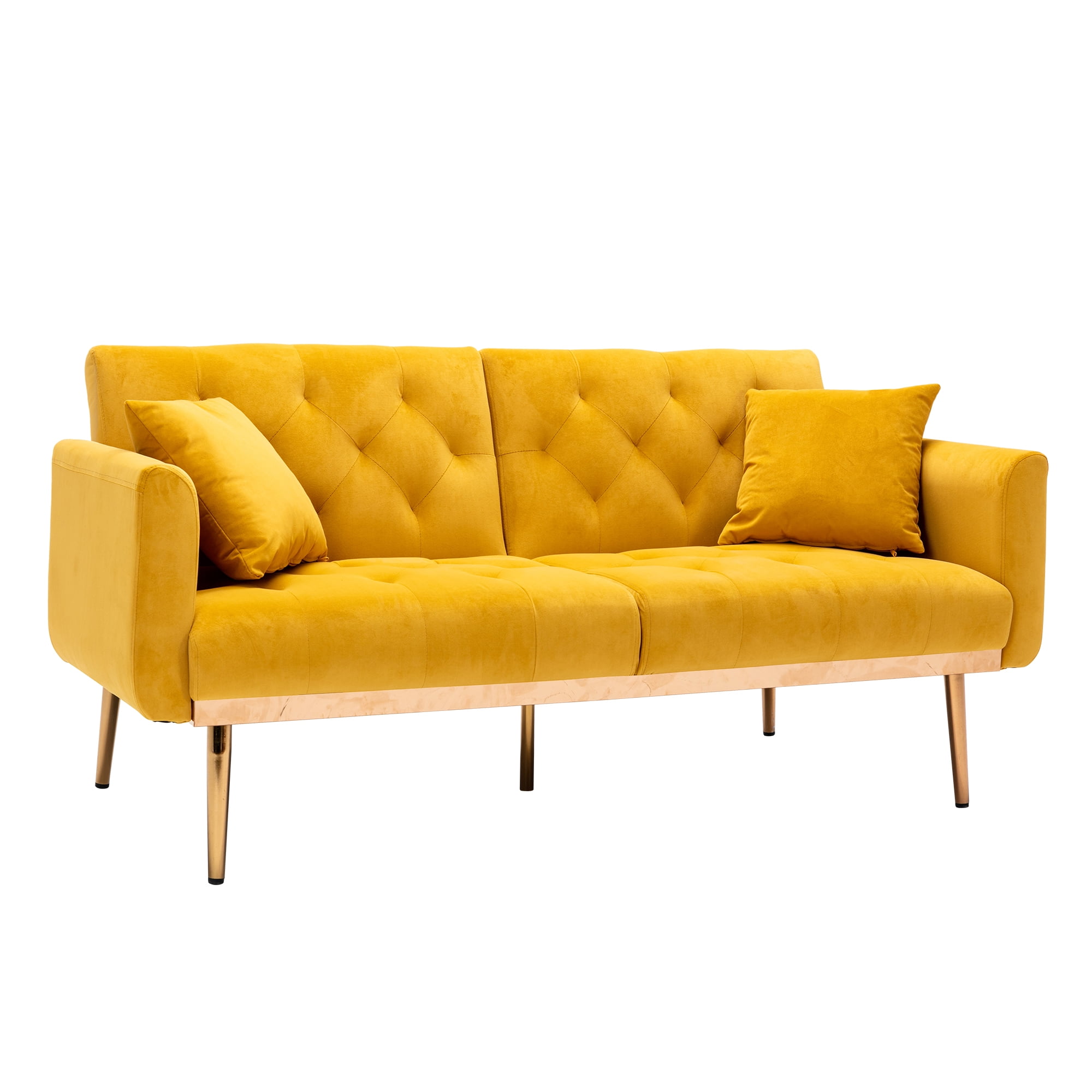 Elitezip Yellow Loveseat Sofa for Living Room, 2 Seat Accent Sofa with ...
