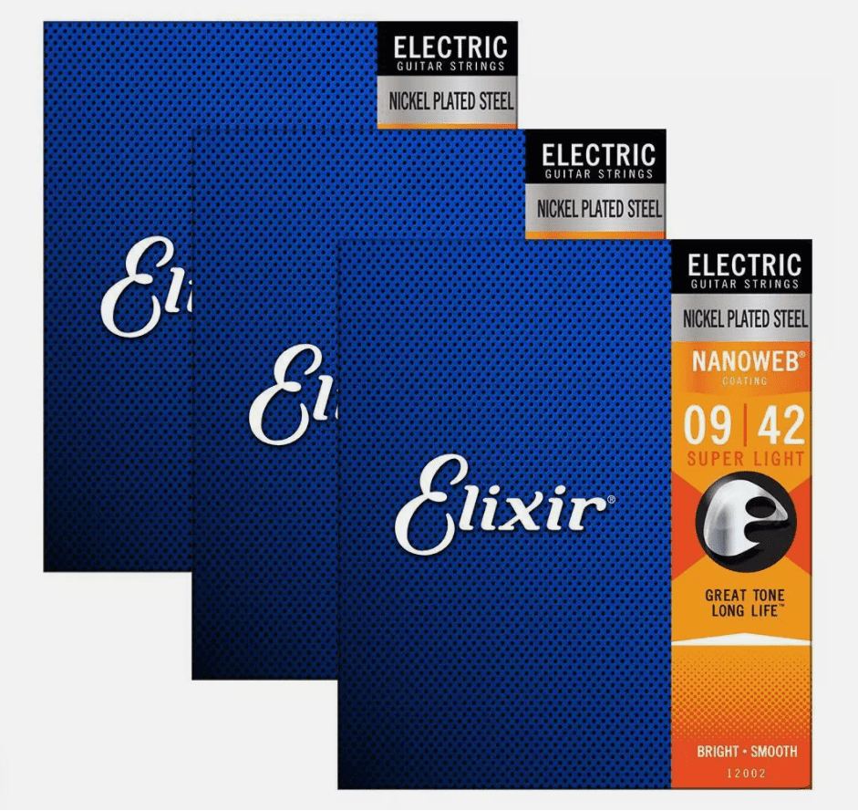 Elixir 12002 80/20 Bronze Acoustic Guitar Strings with NANOWEB. Light ...