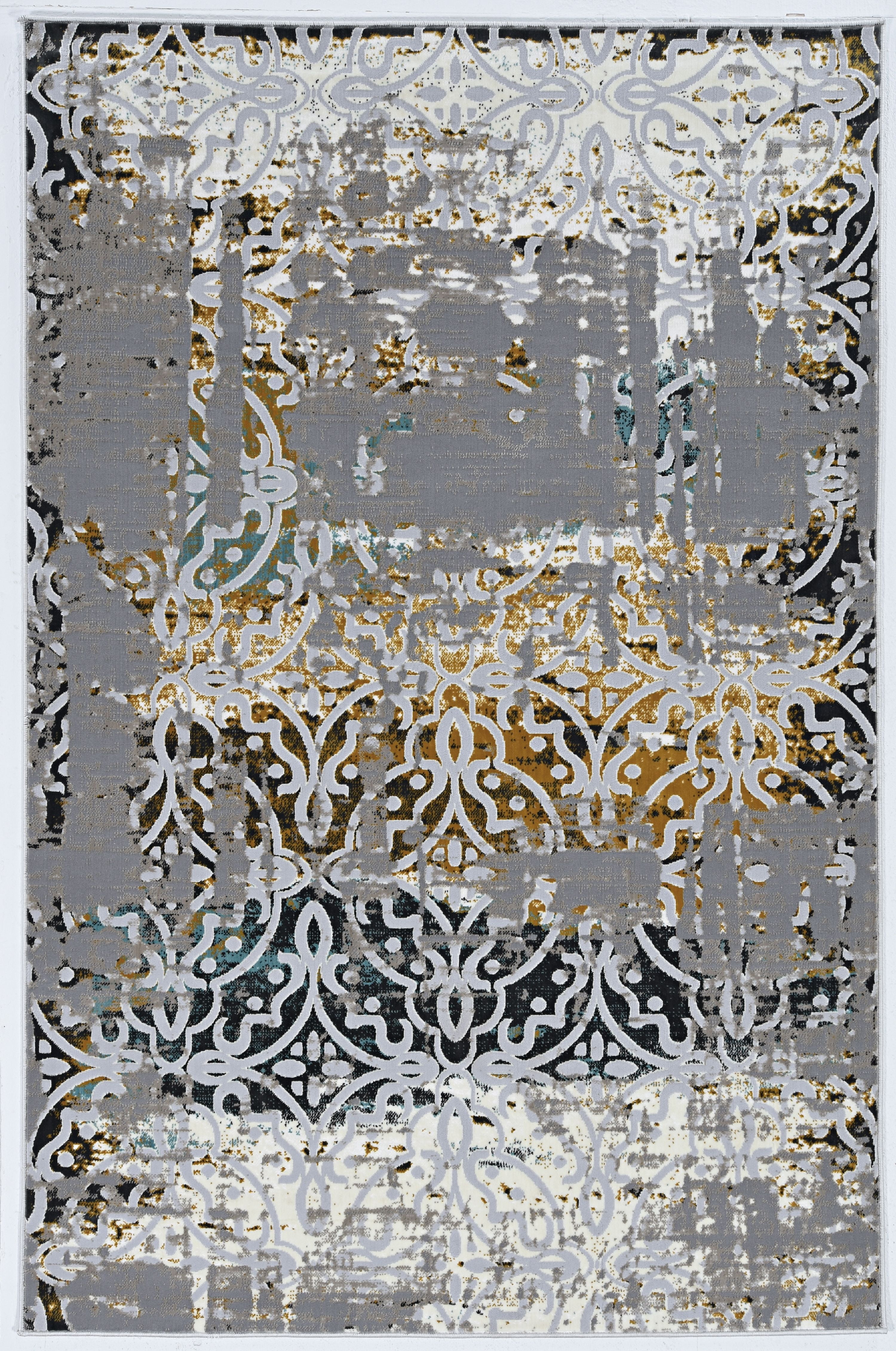 Elixir Cannon Grey Area Rug 8 x 106" Distressed Vintage Style 100% ...