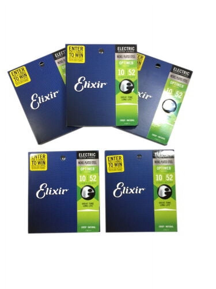 Elixir Guitar Strings Optiweb 5 Packs Electric Light Heavy 10-52 Great ...