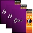 Elixir Phosphor Bronze Nanoweb 16002 Extra Light 10-47 Acoustic Guitar ...
