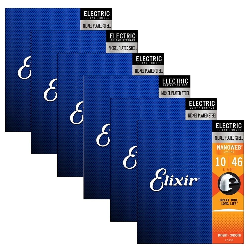 Elixir Strings 12052 Nanoweb Electric Guitar Strings - .010-.046 Light ...