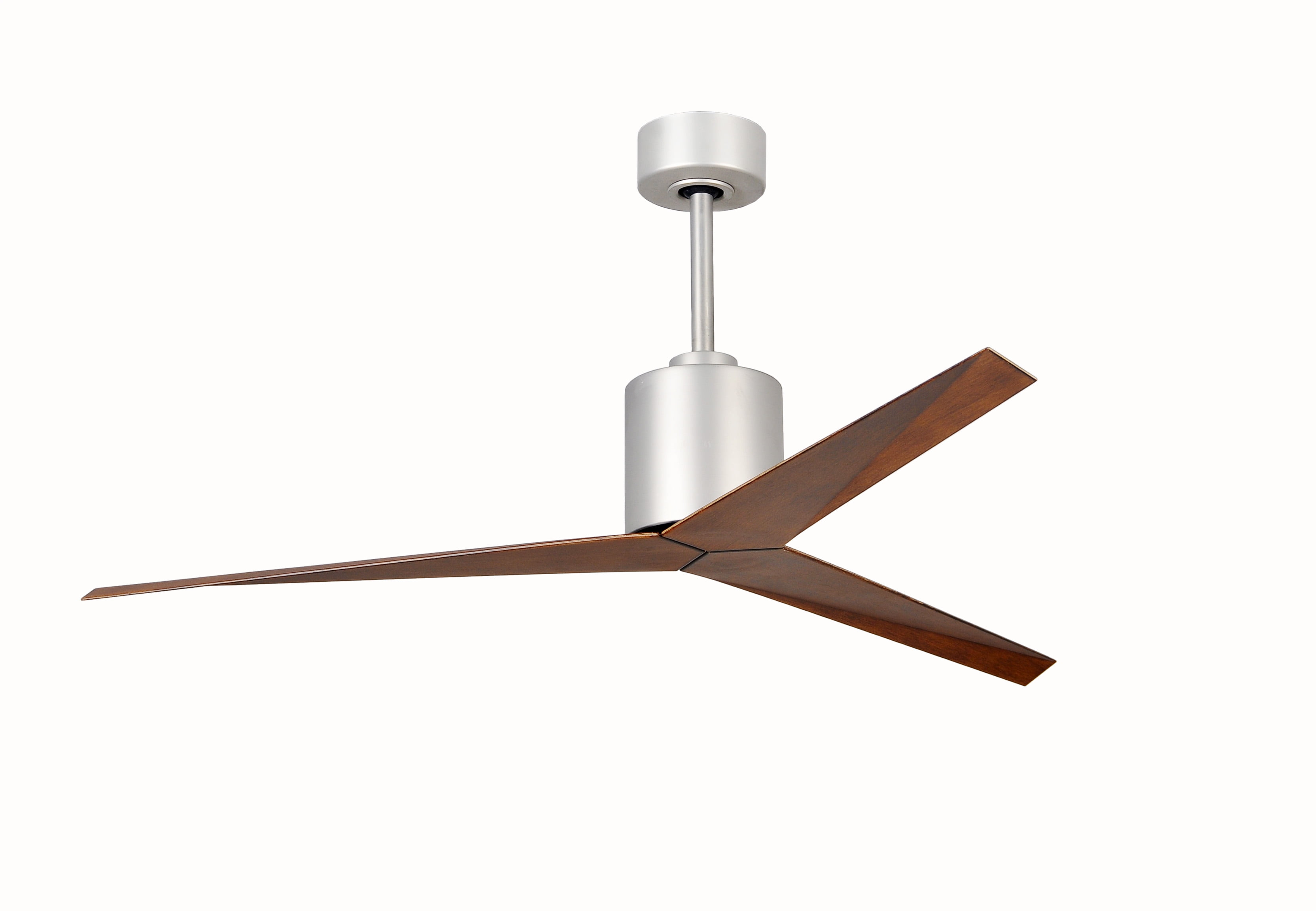 Eliza 3-blade paddle fan in Brushed Nickel finish with walnut all ...