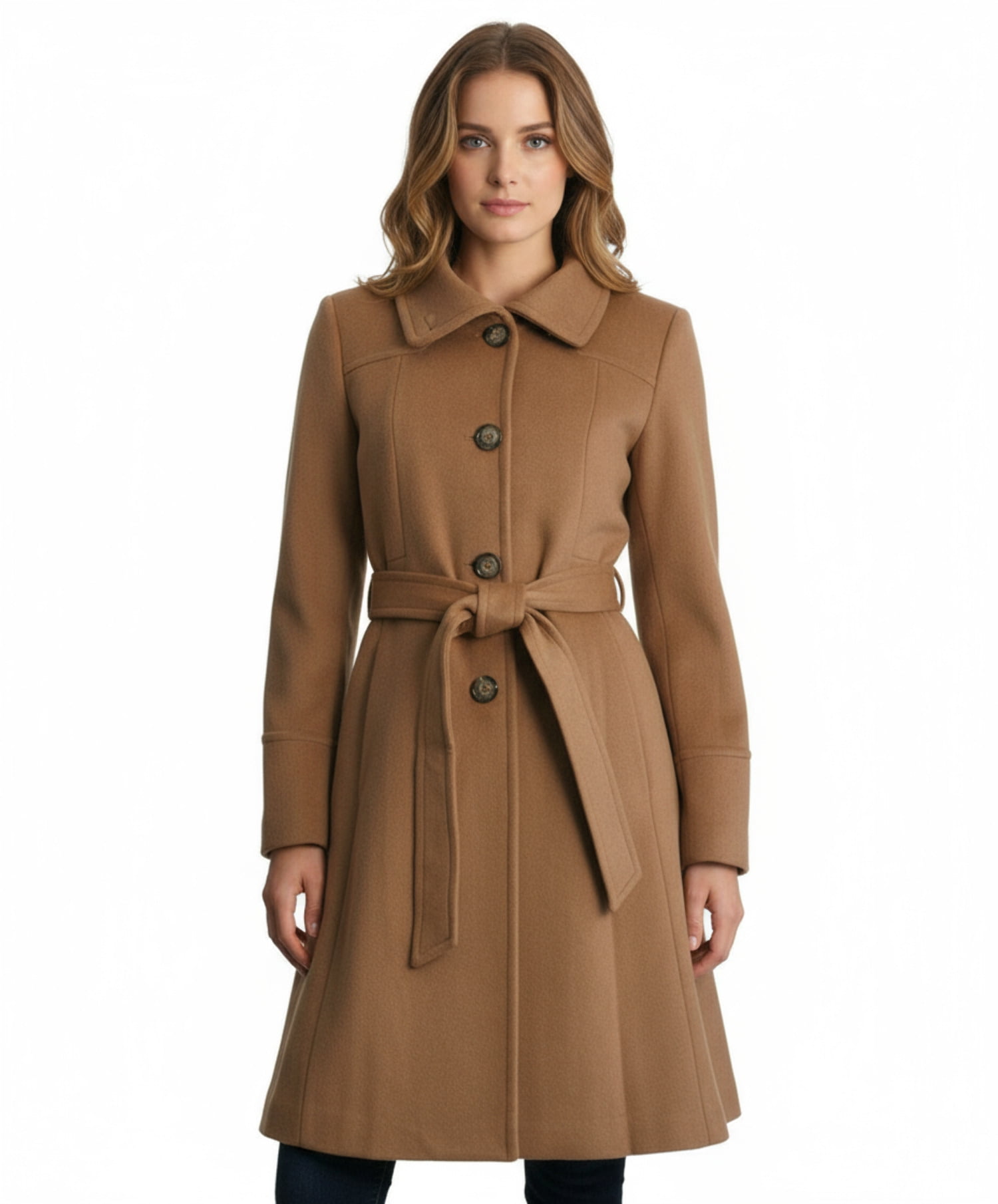 Eliza J Luxe Wool Blend A-Line Coat - Walmart.com