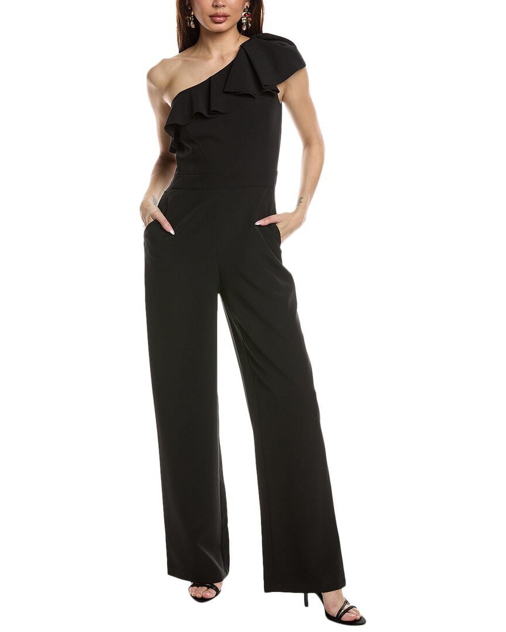 Eliza J womens One-Shoulder Jumpsuit, 8, Black - Walmart.com