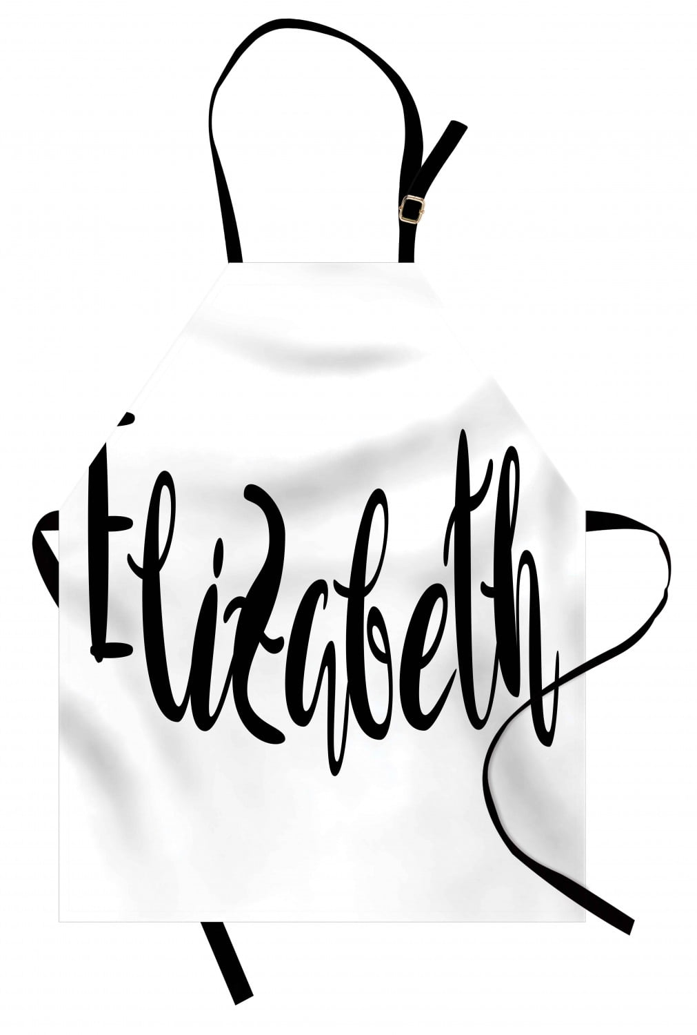 Elizabeth Apron Monochrome Inscription Style Modern Calligraphy Design ...