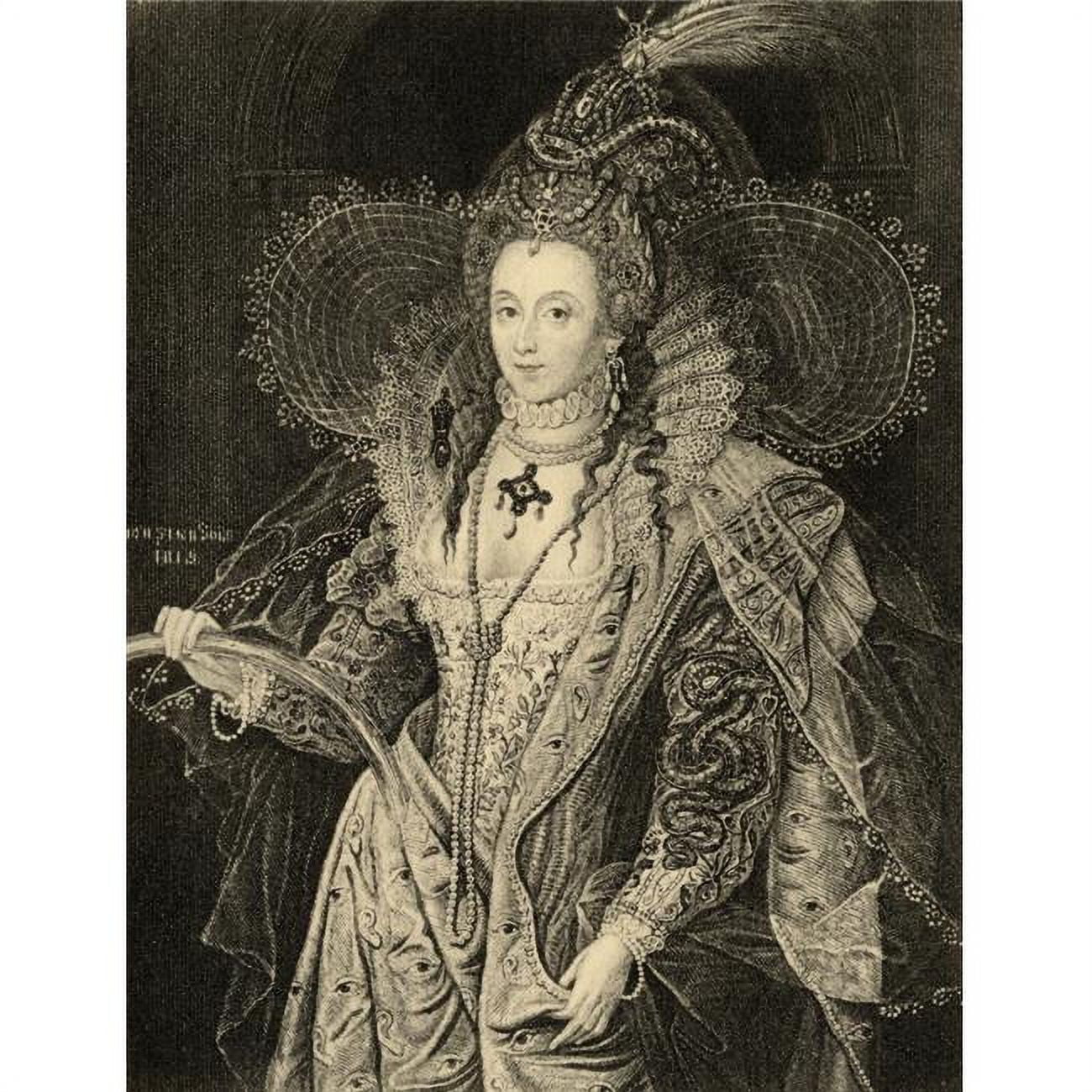 Elizabeth I 1533-1603. Queen Of England 1558-1603. Photo-Etching From ...