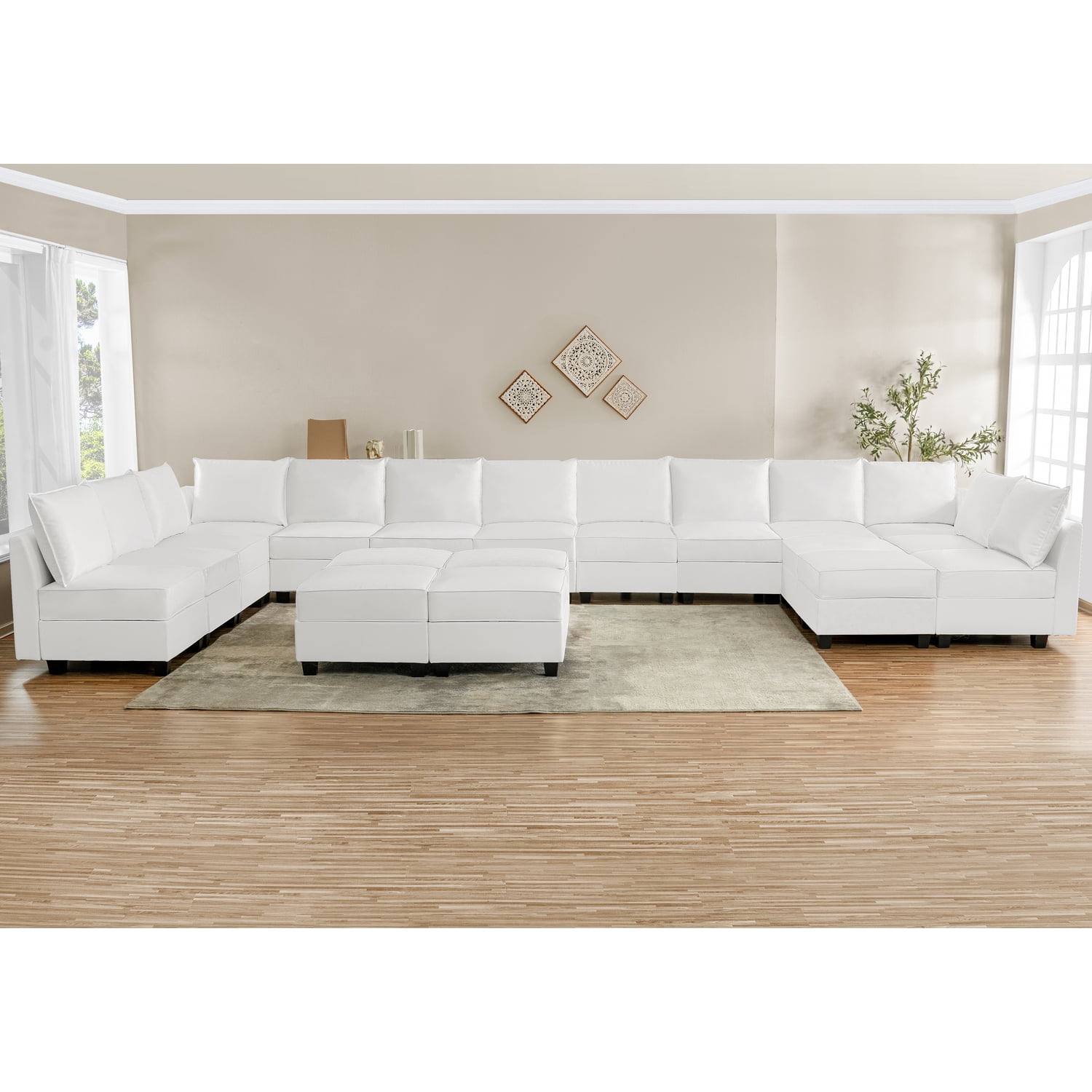 Elizabeth Modern DIY Collection-Color:Bright White,Fabric:Air Leather ...