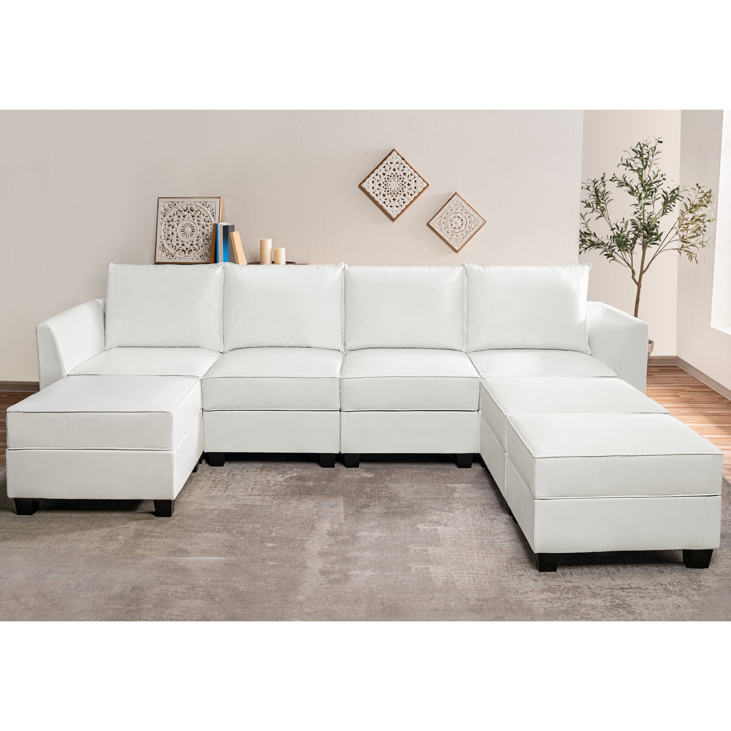 Elizabeth Modern DIY Collection-Color:Bright White,Fabric:Air Leather ...