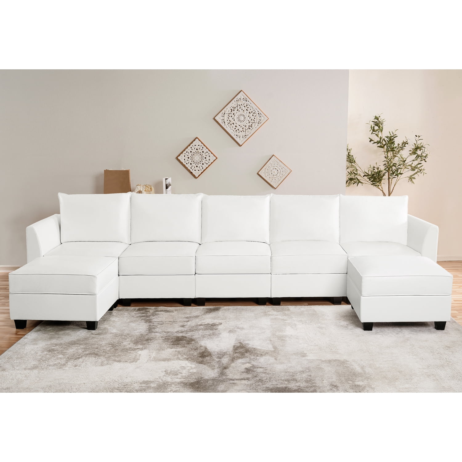 Elizabeth Modern DIY Collection-Color:Bright White,Fabric:Air Leather ...