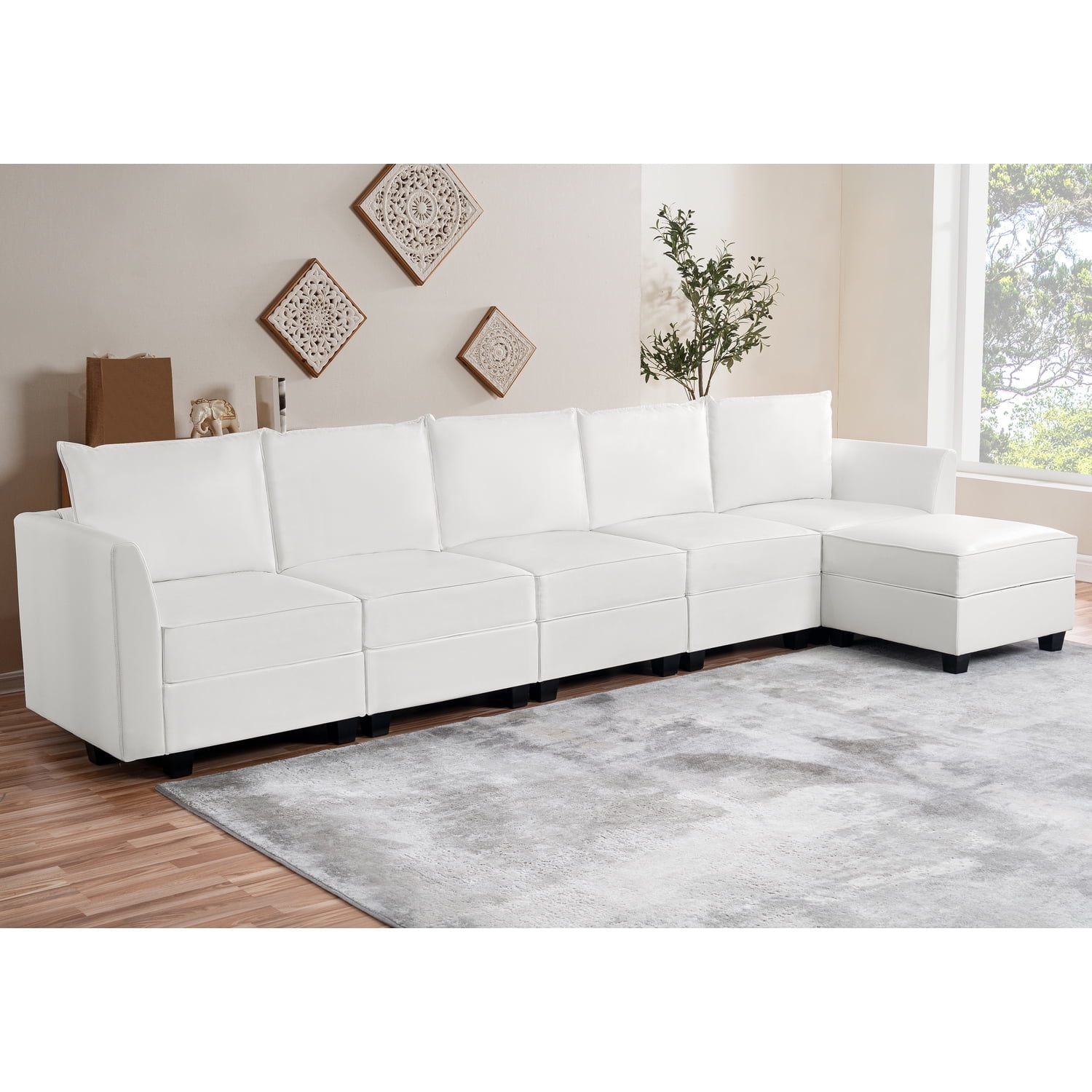 Elizabeth Modern DIY Collection-Color:Bright White,Fabric:Air Leather ...