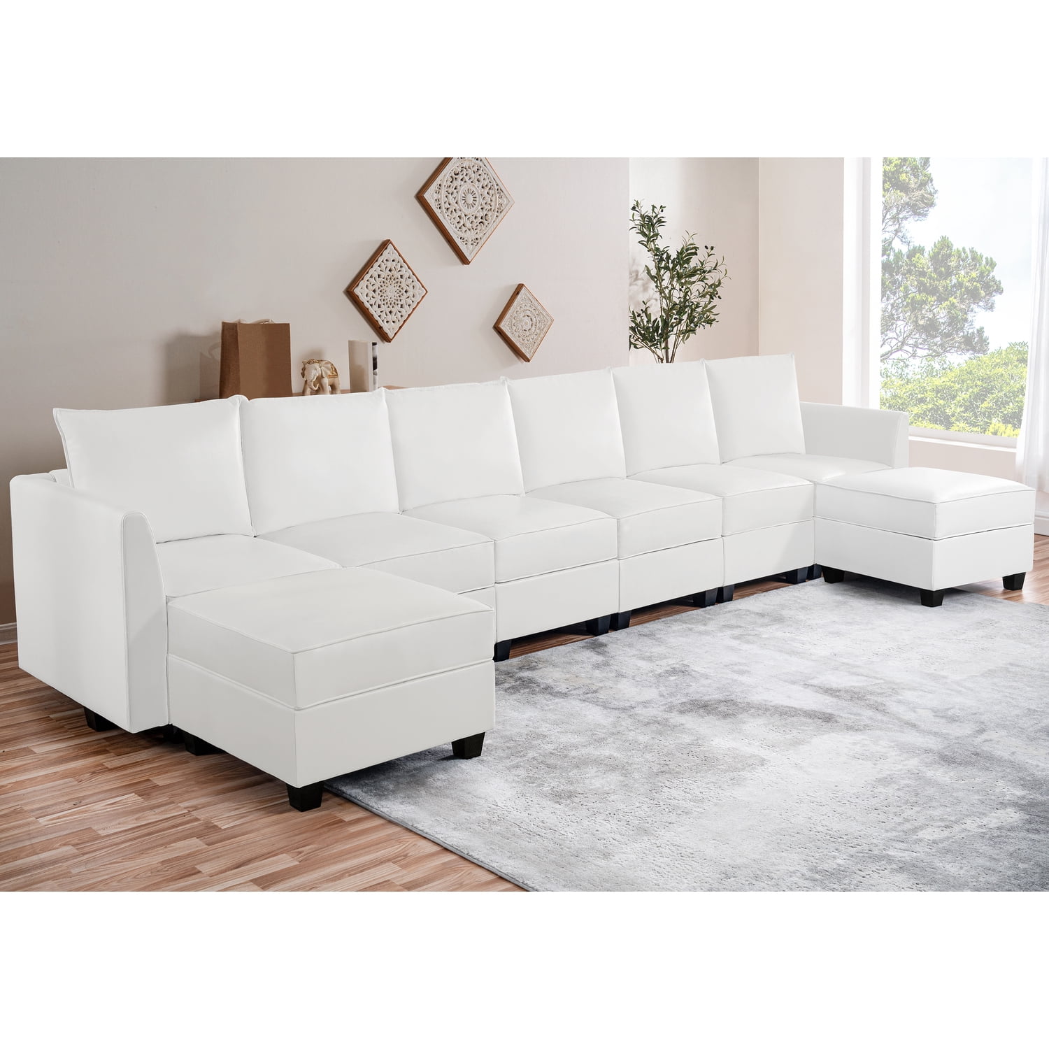 Elizabeth Modern DIY Collection-Color:Bright White,Fabric:Air Leather ...